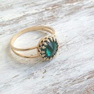 Emerald Ring Stacking Ring Emerald Jewelry Gold Ring