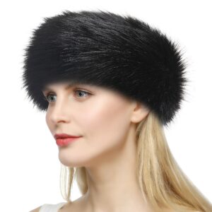 dikoaina womens faux fur headband winter earwarmer earmuff ski hat