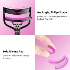 Kaasage Eyelash Curler with Pads - Lash Curler with 5 Extra Silicone Replacement Pads, Achieve Perfect Curls in 5 Seconds