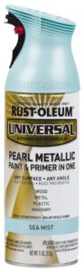 rust-oleum 301551 universal all surface pearl metallic spray paint, 11 oz, sea mist