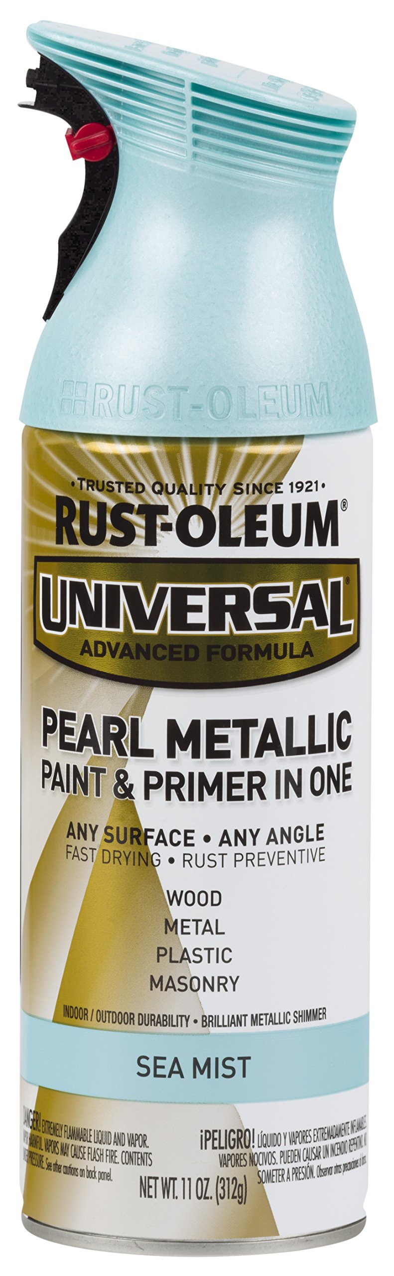 Rust-Oleum 301551 Universal All Surface Pearl Metallic Spray Paint, 11 oz, Sea Mist