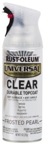 rust-oleum 302155 universal all surface clear topcoat spray, 11 oz, frosted pearl clear