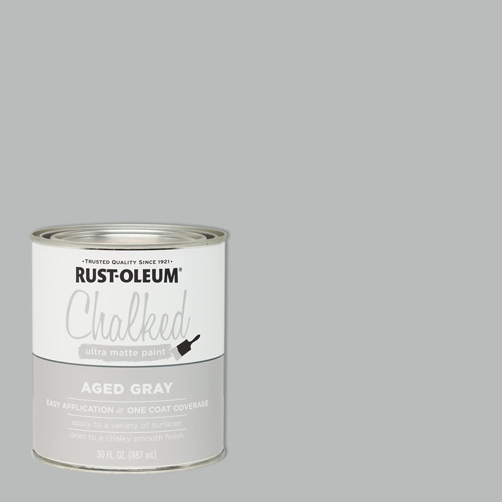 Rust-Oleum 1 qt Brands 285143 Aged Gray Chalked Ultra Matte Paint, 30 Fl Oz (Pack of 1)