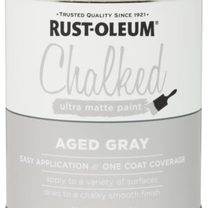 Rust-Oleum 1 qt Brands 285143 Aged Gray Chalked Ultra Matte Paint, 30 Fl Oz (Pack of 1)