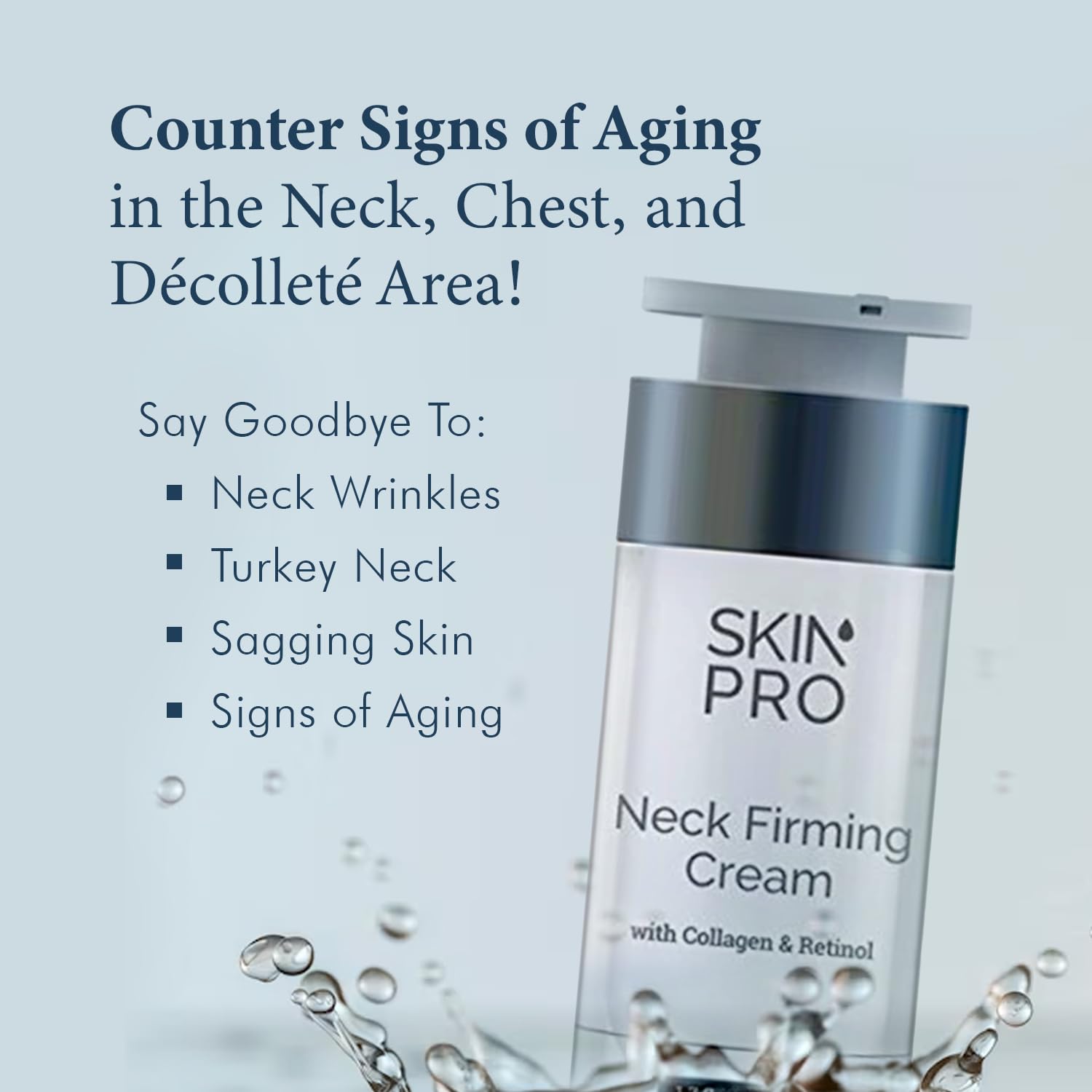 SkinPro Neck Firming Cream, Neck Cream for Tightening, Neck Firming Cream with Retinol Serum for Extra Skin Tightening, Marine Collagen Cream with Peptides for Neck