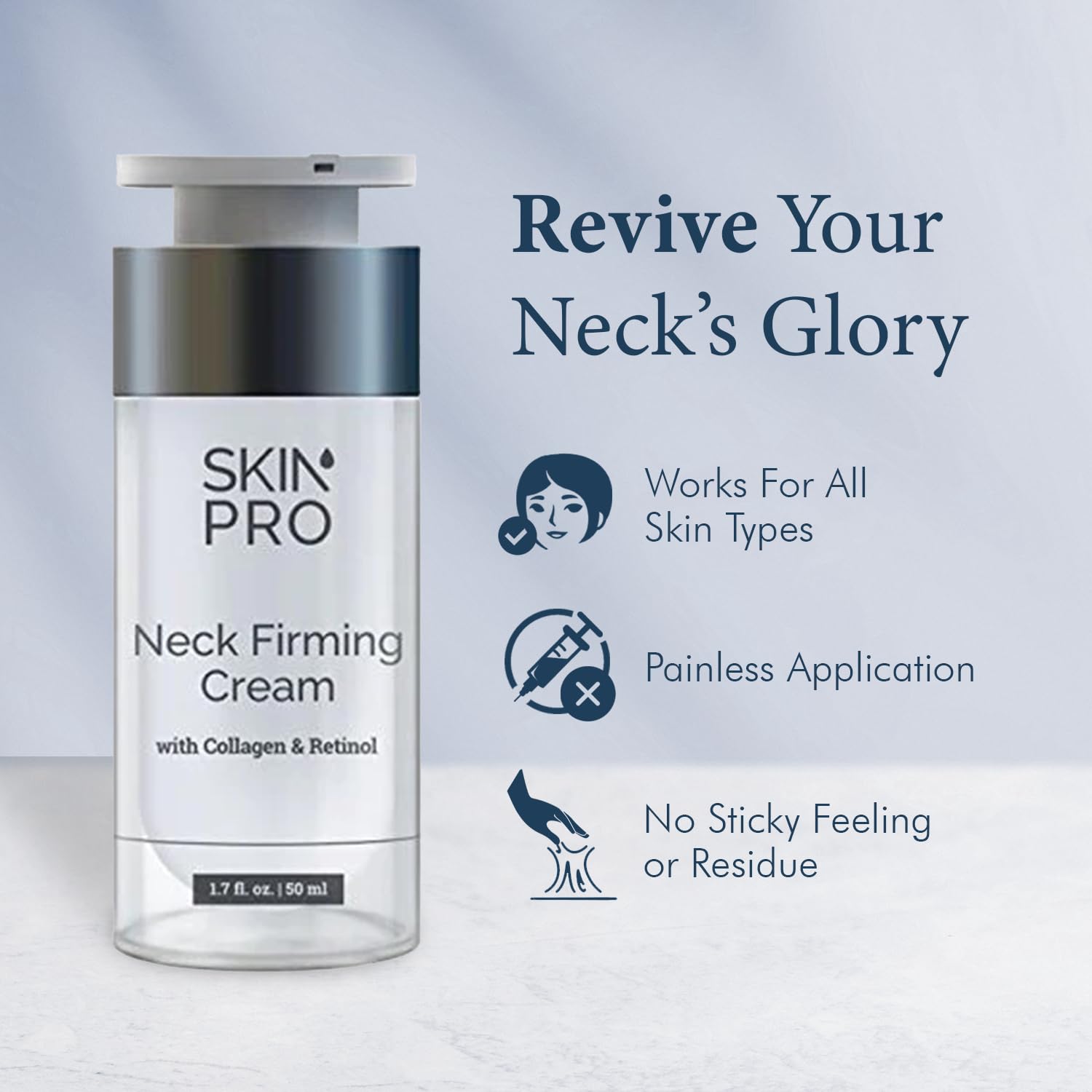 SkinPro Neck Firming Cream, Neck Cream for Tightening, Neck Firming Cream with Retinol Serum for Extra Skin Tightening, Marine Collagen Cream with Peptides for Neck