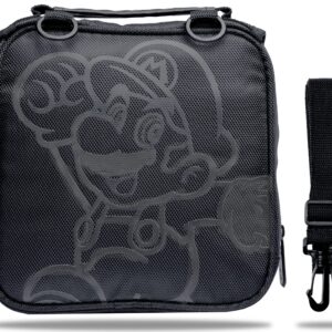 Nintendo Super Mario 3DS Carrying Case Compatible With Nintendo Switch, 2DS, 3DS, 3DS XL, DS, DS XL, DS Light Handle & Shoulder Strap Traveling Carry Case With Hard Zipper Black Officially licensed