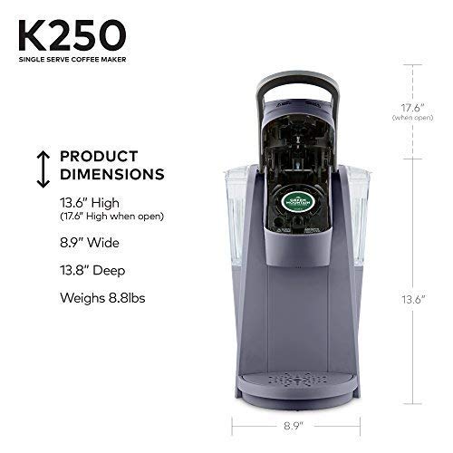 Keurig K250 Coffee Maker, Single Serve K-Cup Pod Coffee Brewer, With Strength Control, Plum Grey