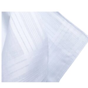 Men's Handkerchiefs 100% Cotton Solid White Hankies Set