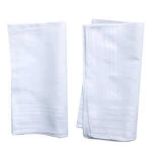 Men's Handkerchiefs 100% Cotton Solid White Hankies Set