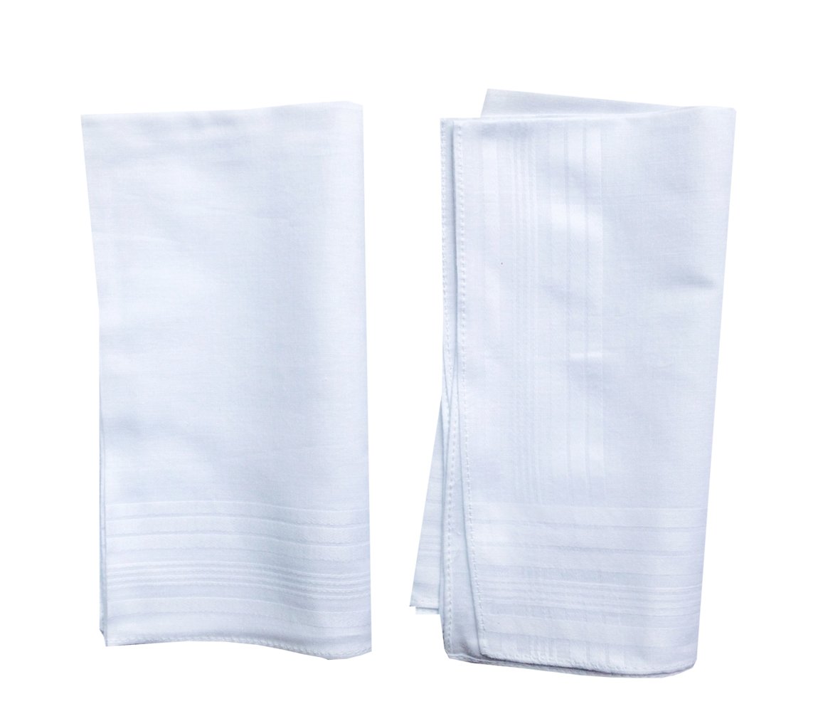 Men's Handkerchiefs 100% Cotton Solid White Hankies Set