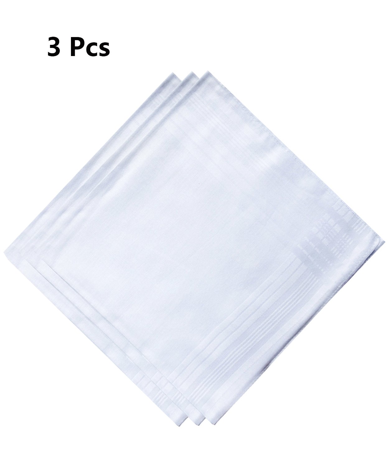 Men's Handkerchiefs 100% Cotton Solid White Hankies Set