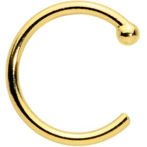 body candy tiny nose ring hoop 20 gauge 1/4" solid 14k yellow gold nose hoop xtra small diameter