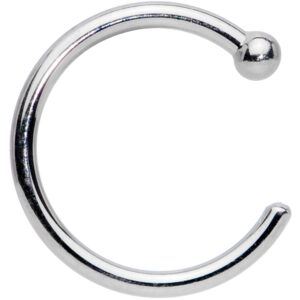 body candy tiny nose hoop 20 gauge 1/4 small diamenter solid 14k white gold 6mm nose hoop