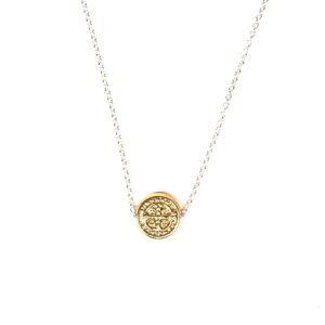 my saint my hero benedictine petite necklace - gold-tone floating benedictine medal