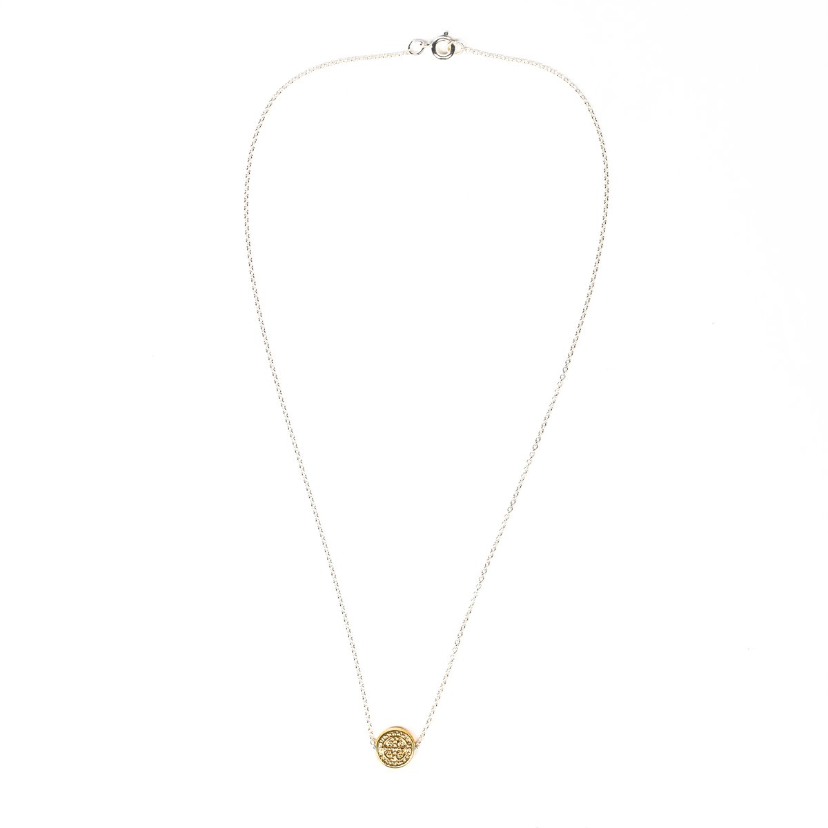 My Saint My Hero Benedictine Petite Necklace - Gold-Tone Floating Benedictine Medal