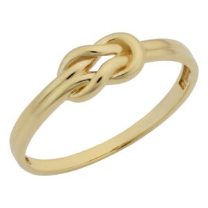 kooljewelry 14k yellow gold high polish love knot ring (size 7)