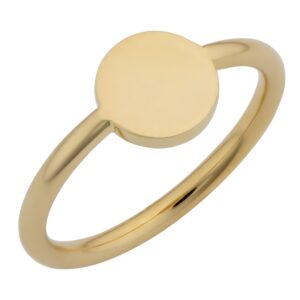 kooljewelry 14k yellow gold high polish disc ring (size 7)