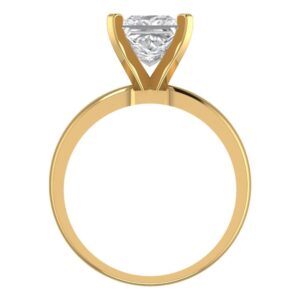 Clara Pucci Yellow 14k Gold Solitaire Statement anniversary Engagement Promise Ring - 2CaratPrincess Cut Clear Simulated DiamondSize6