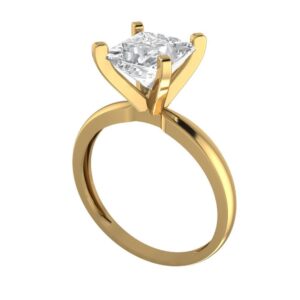 Clara Pucci Yellow 14k Gold Solitaire Statement anniversary Engagement Promise Ring - 2CaratPrincess Cut Clear Simulated DiamondSize6