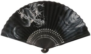 まつみ工芸 asahi king 136001 folding fan dragon black