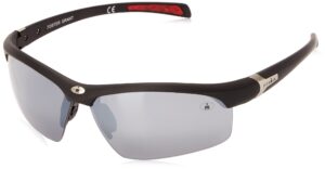 ironman men's principle wrap sunglasses, matte black rubberized, 71 mm