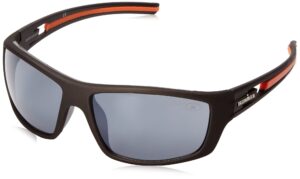 ironman men's energetic wrap sunglasses, matte rubberized metallic, 64 mm