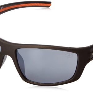 Ironman Men's Energetic Wrap Sunglasses, Matte Rubberized Metallic, 64 mm