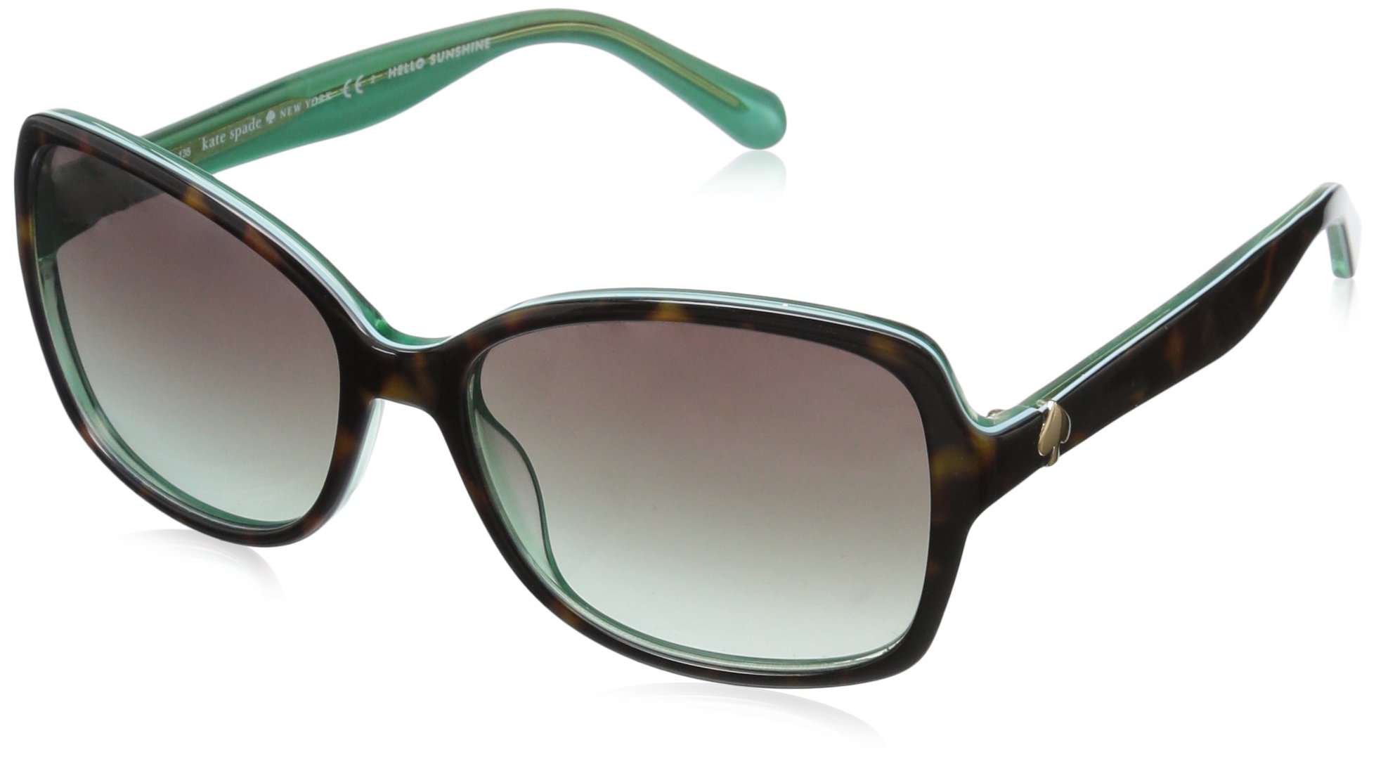 Kate Spade New York womens Ayleen Sunglasses, Havana Green/Gray Gradient Aqua, 56 mm US