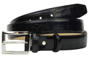 pasquale cutarelli mens crocodile pattern italian leather belt black small 34 inches