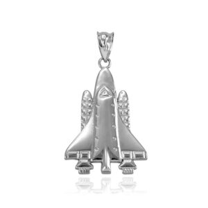 claddagh gold fine 925 sterling silver space shuttle rocketship charm pendant