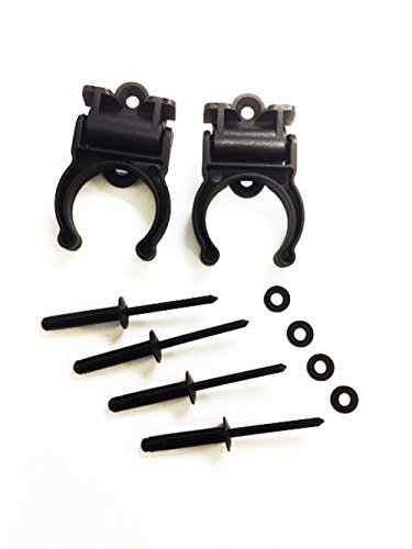 Pactrade Marine 2 Sets Boat Canoe Kayak Pairs of Black Folding Paddle Clip Kit