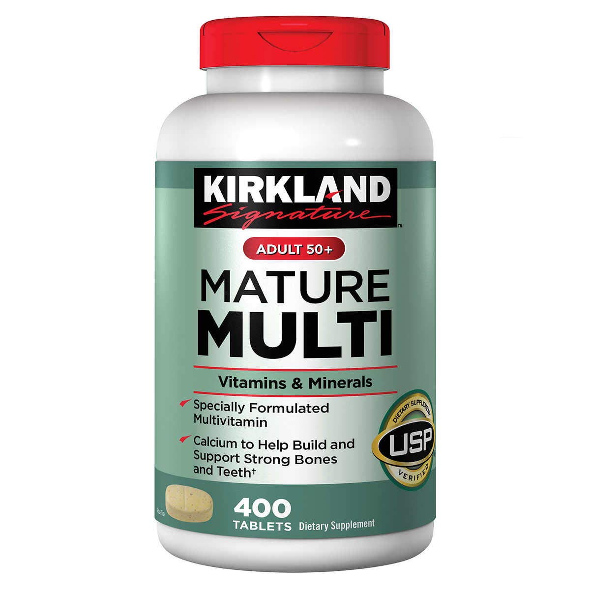 Kirkland Signature Adult 50+ Multi Vitamins & Minerals, 400 Tablets (2 Pack)