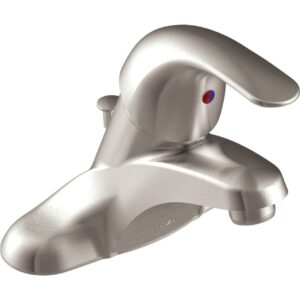 moen wsl84502srn adler one-handle low arc bathroom faucet, spot resist brushed nickel