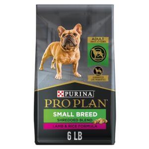 purina pro plan high protein small breed dog food, shredded blend lamb & rice formula - 6 lb. bag