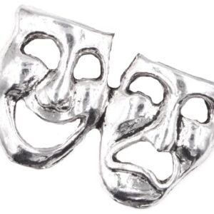 It's All About...You! Mini Comedy & Tragedy Mask Stainless Steel Clasp Clip on Charm 80O