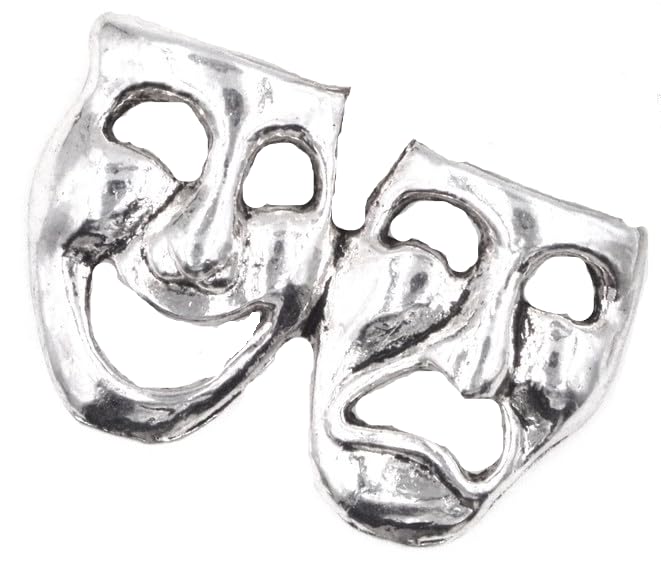 It's All About...You! Mini Comedy & Tragedy Mask Stainless Steel Clasp Clip on Charm 80O