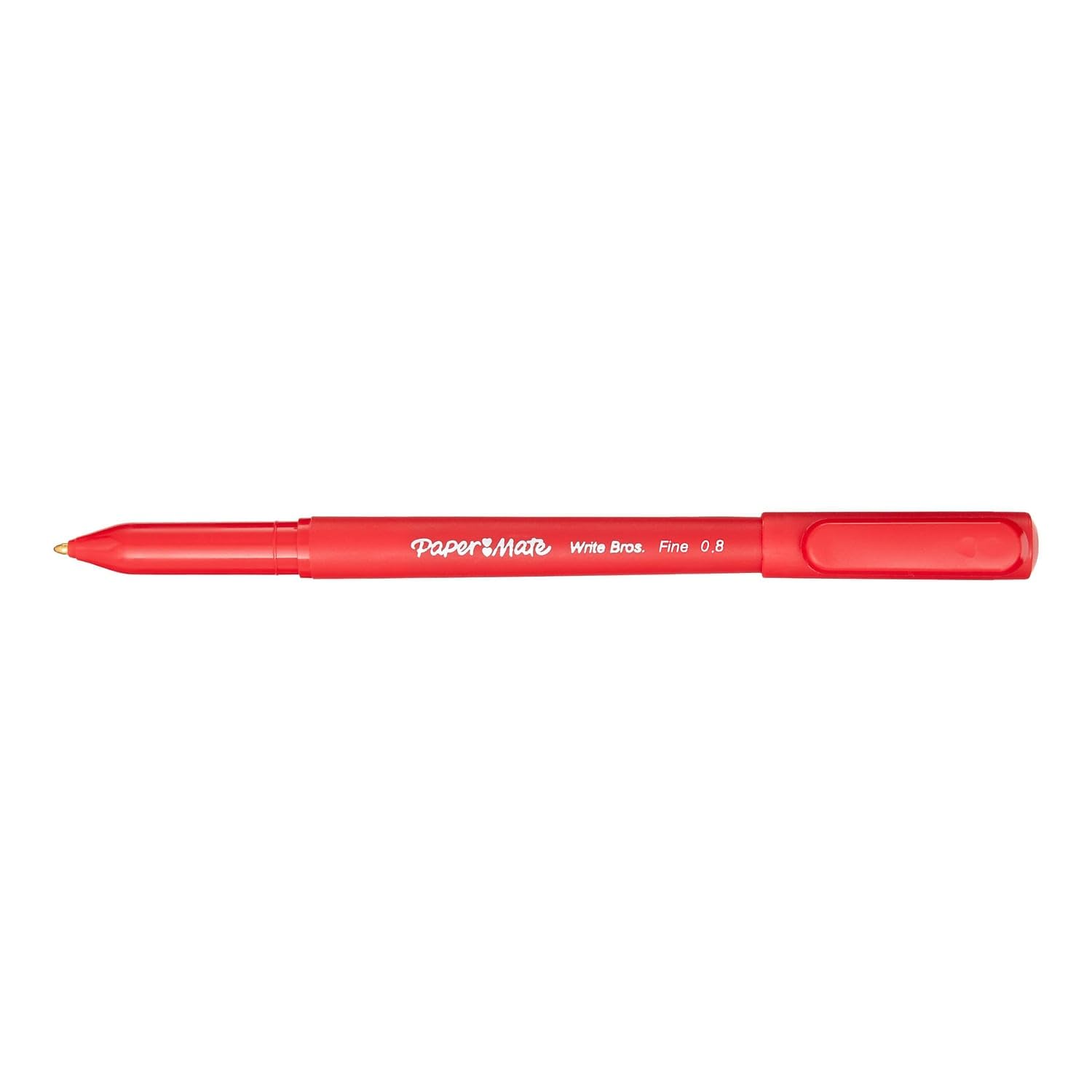 Paper Mate Write Bros. Ballpoint Pens, Fine Point, Red Ink, 1-Dozen