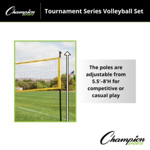 Champion Sports CG204 Outdoor Volleyball Set: Complete Portable Team Sports Set with Net, Poles, Ball & Accessories