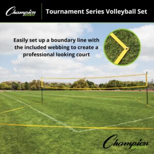 Champion Sports CG204 Outdoor Volleyball Set: Complete Portable Team Sports Set with Net, Poles, Ball & Accessories