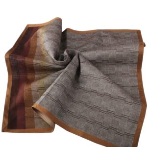 Mens Luxury 100% Cotton Handkerchiefs Plaid 6PCS