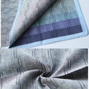 Mens Luxury 100% Cotton Handkerchiefs Plaid 6PCS