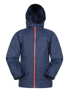 mountain warehouse torrent kids waterproof jacket - rain coat, pockets dark blue 9-10 years