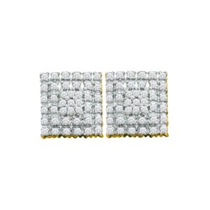 dazzlingrock collection 0.50 carat 10k diamond cluster earrings, yellow gold