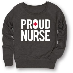 instant message - proud nurse, stacked-womens lightweight french terry - size x-large