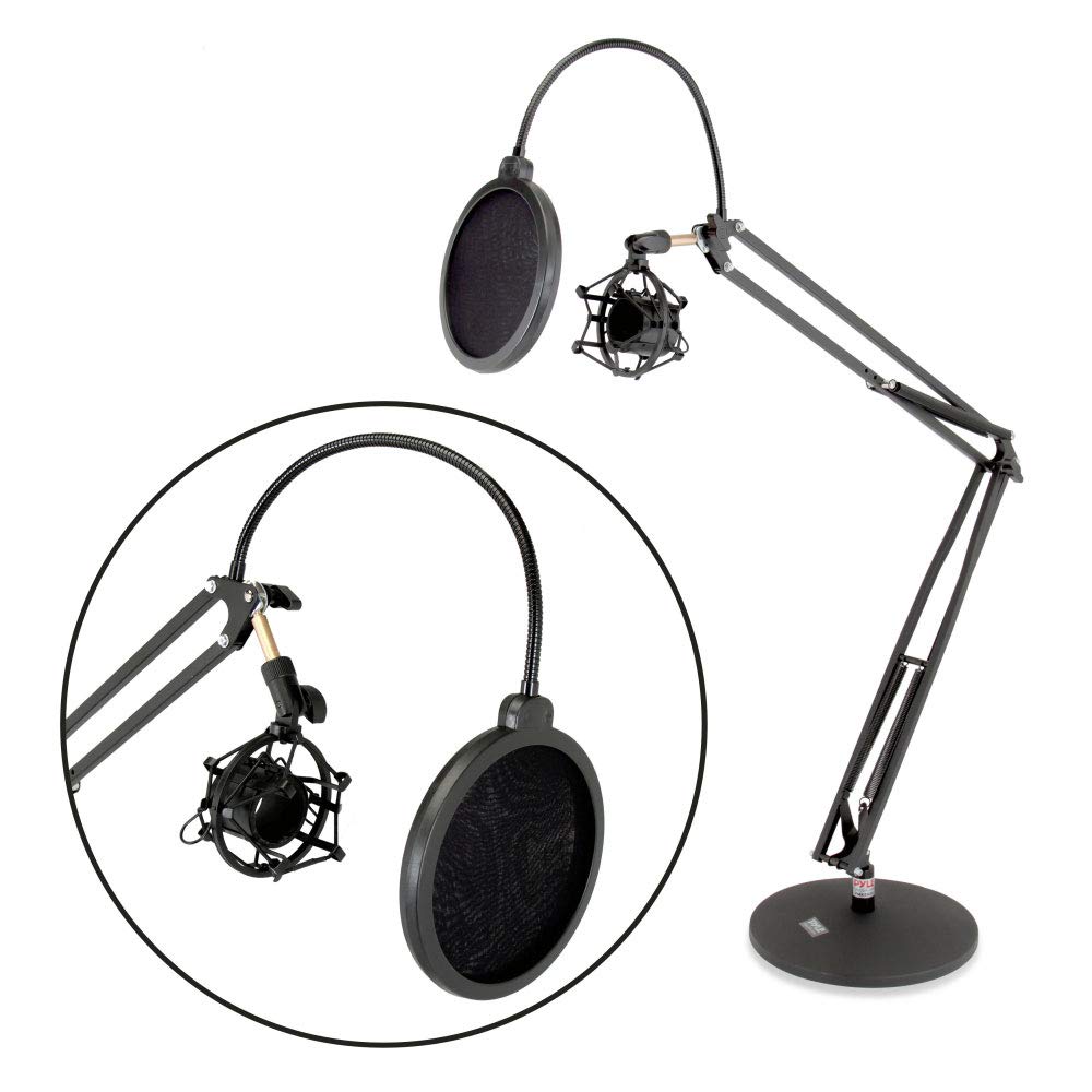 Pyle Dual Suspension Springs and Metal Extension Support Arms, Maximum Mic Arm Extension Distance: 3.1’ ft, Maximum Mic Arm Extension Dst: 3.1’ ft.- Pyle PMKSH24, Black