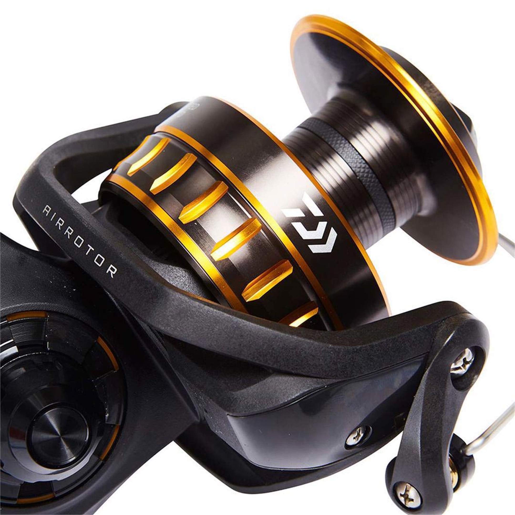 Daiwa BG4500 BG Saltwater Spinning Reel, 4500, 5.7: 1 Gear Ratio, 6+1 Bearings, 43.10" Retrieve Rate, 22 lb Max Drag, Black/gold