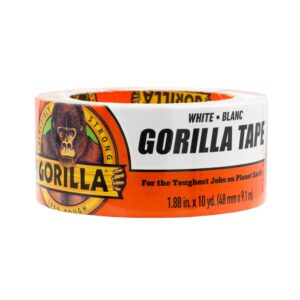 gorilla tape, white duct tape, 1.88" x 10 yd, white, (pack of 1)