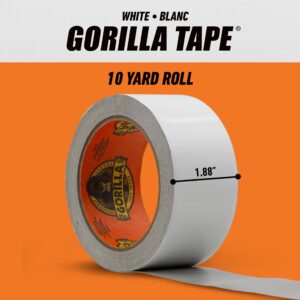 Gorilla Tape, White Duct Tape, 1.88" x 10 yd, White, (Pack of 1)