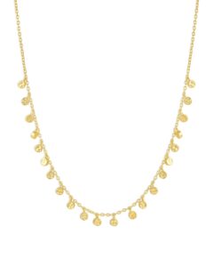 gorjana women's chloe mini strand necklace w/hammered disc charms, 18k gold plated